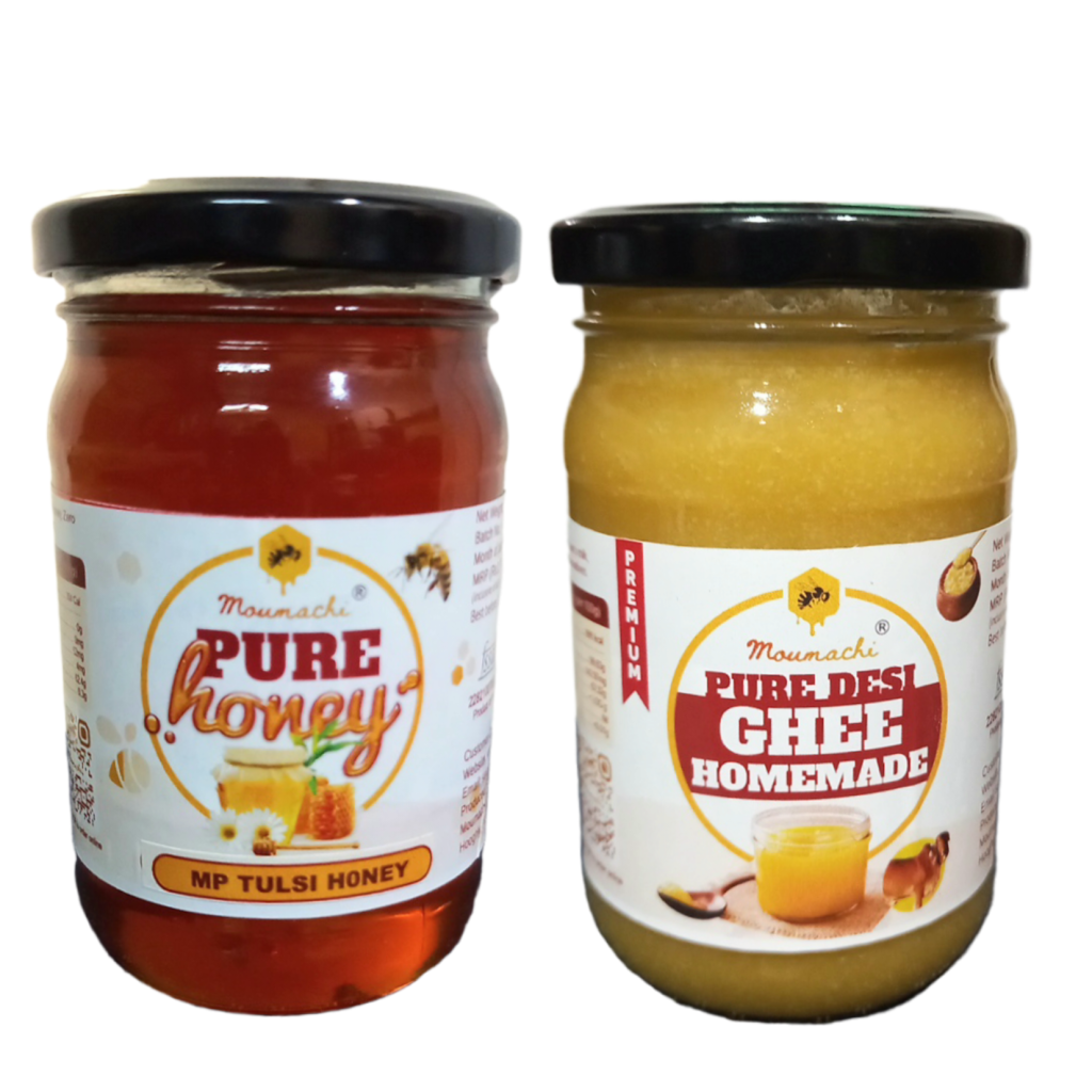 Buy Online Desi Cow Ghee And Pure Honey Combo | Moumachi®